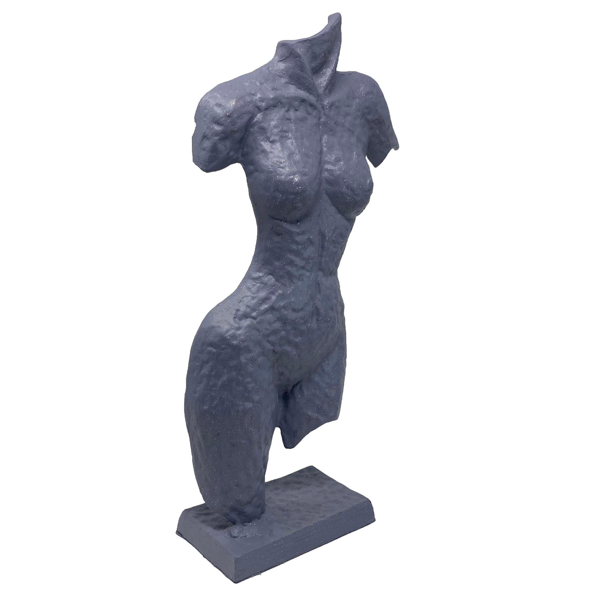 Elur Torso Sculpture Elur Aluminium Ornament 38Cm Grey Shimmer Statue ...