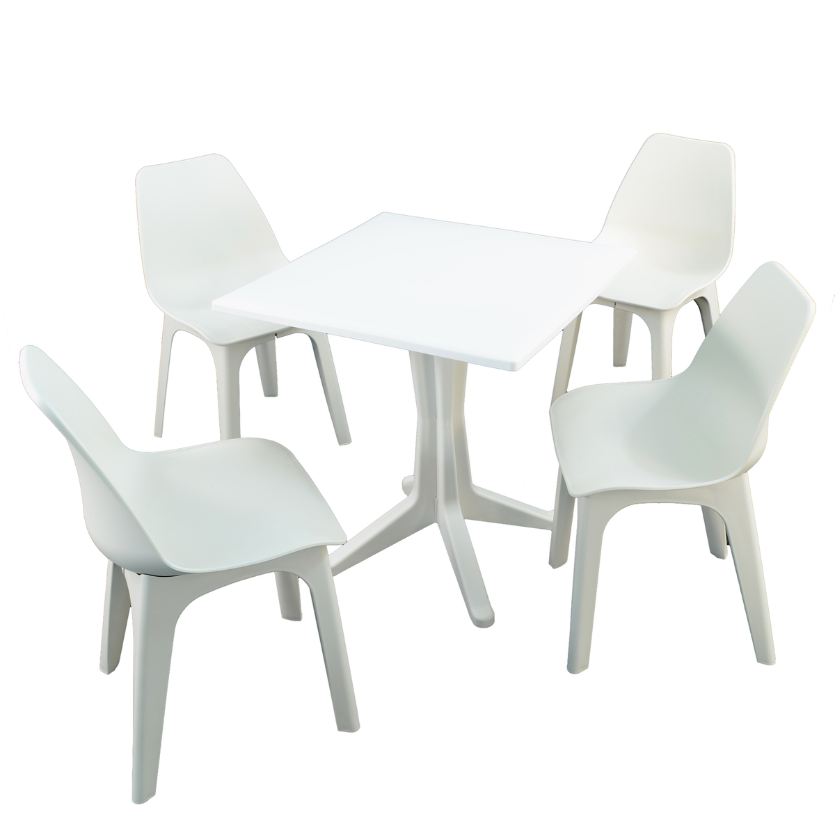 Trabella White Ponente Dining Table with 4 Eolo Chairs– Ruby's Garden ...