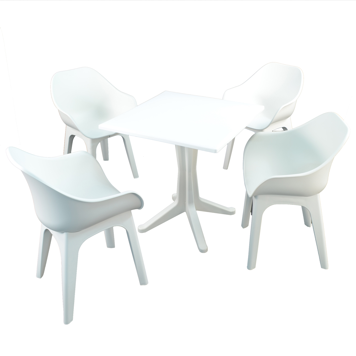 Trabella White Ponente Dining Table with 4 Ghibli Chairs– Ruby's Garden ...